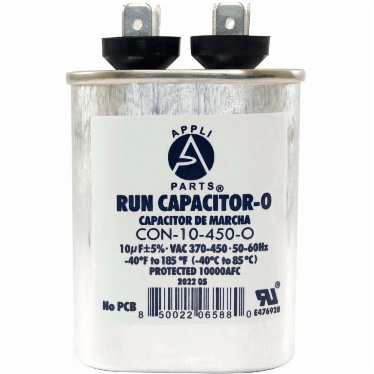 Appli Parts Run Capacitor for ac 10 Mfd uF (microfarads) 370 VAC or 450 ...