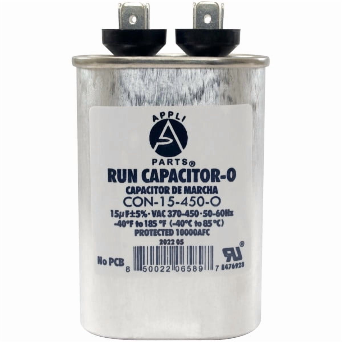 Appli Parts Run Capacitor for ac 15 Mfd uF (microfarads) 370 VAC or 450 ...