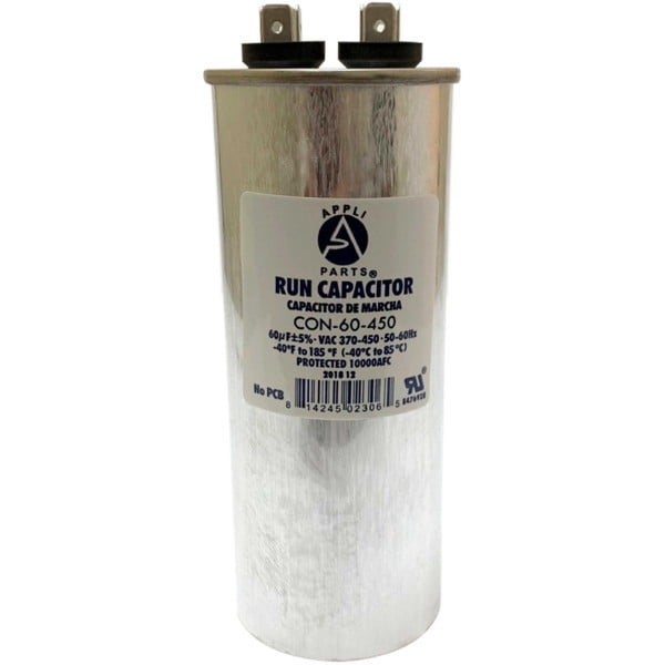 Appli Parts Run Capacitor for ac 60 Mfd uF (microfarads) 370 VAC or 450 ...