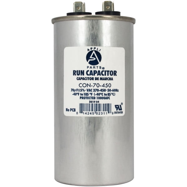 Appli Parts Run Capacitor for ac 70 Mfd uF (microfarads) 370 VAC or 450 ...