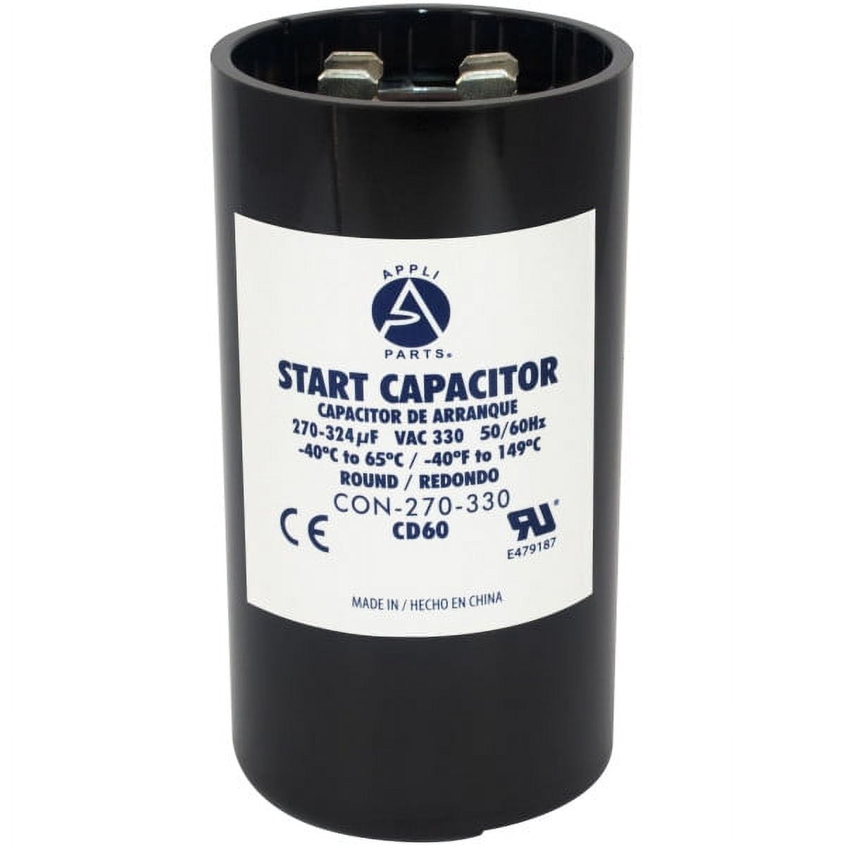 Appli Parts motor start capacitor 270-324 Mfd (microfarads) uF 330 VAC ...