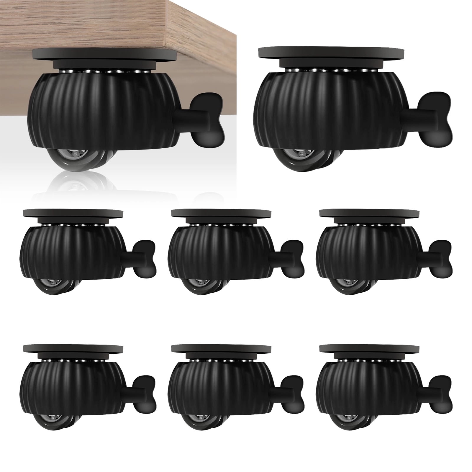 Appliance Casters with Brake, No Drill Installation, Silent Universal ...
