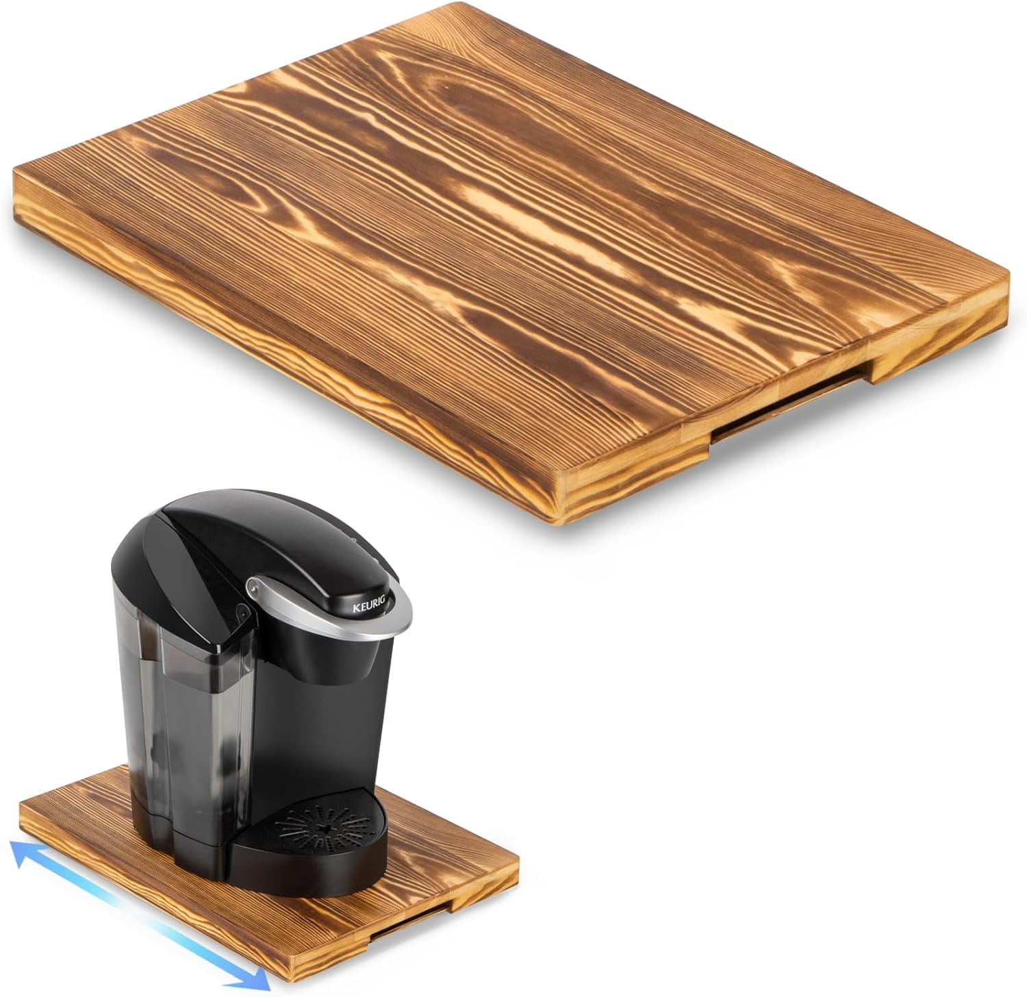 Appliance Slider, Wooden Sliding Tray for Coffee Maker, Coffee Pot ...
