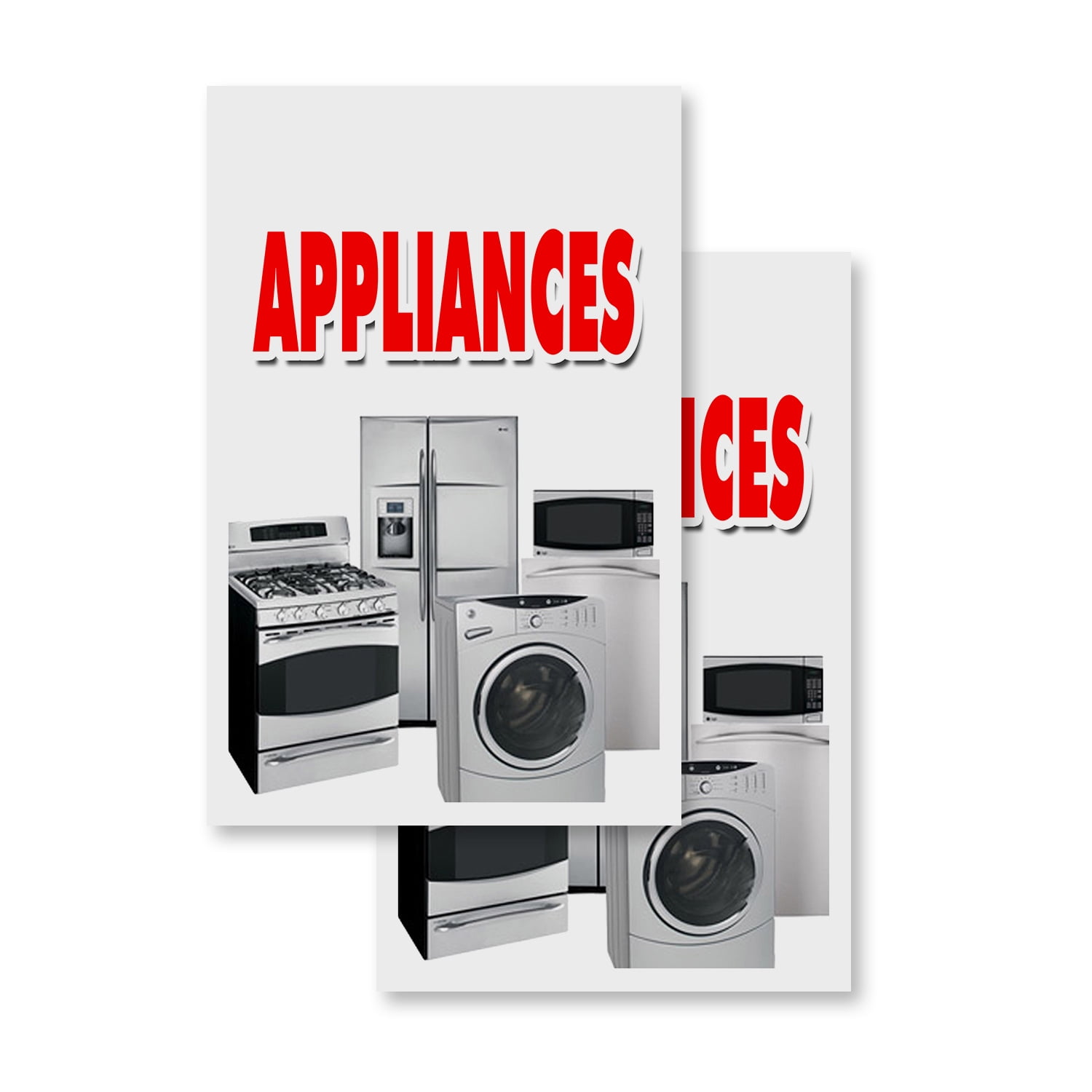 Appliances (2-PACK) 24" x 36" Vinyl Decals | Sign Insert Peel & Stick ...