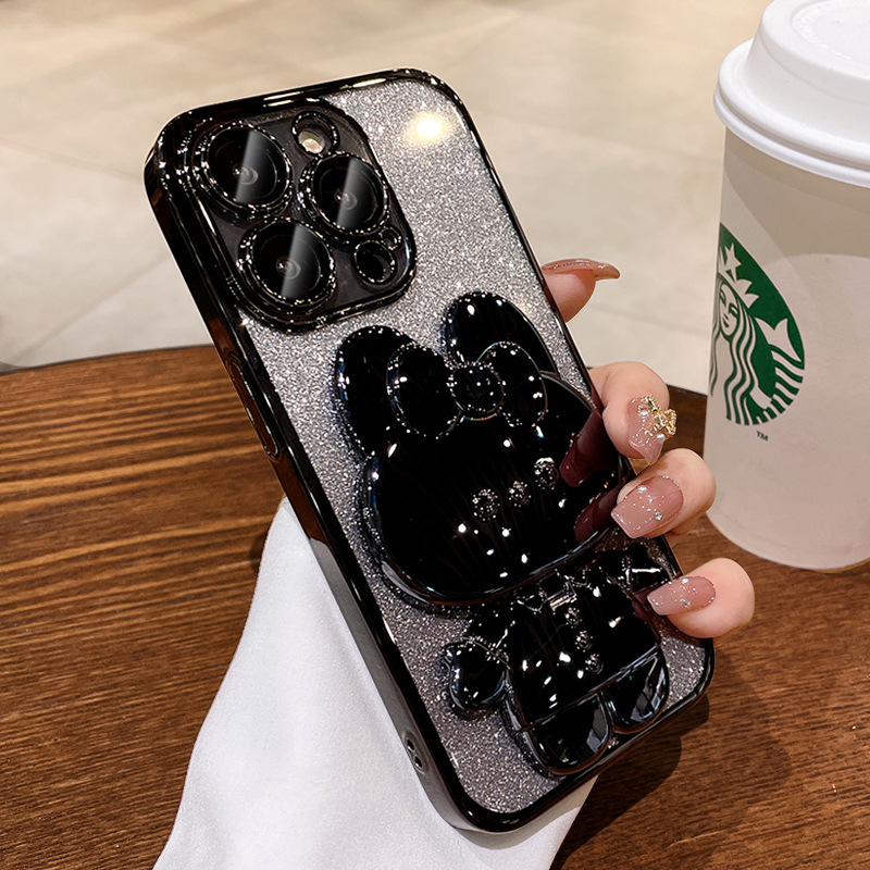 Applicable To IPhone15 Mobile Phone Case Gradient Glitter Rabbit Mirror ...