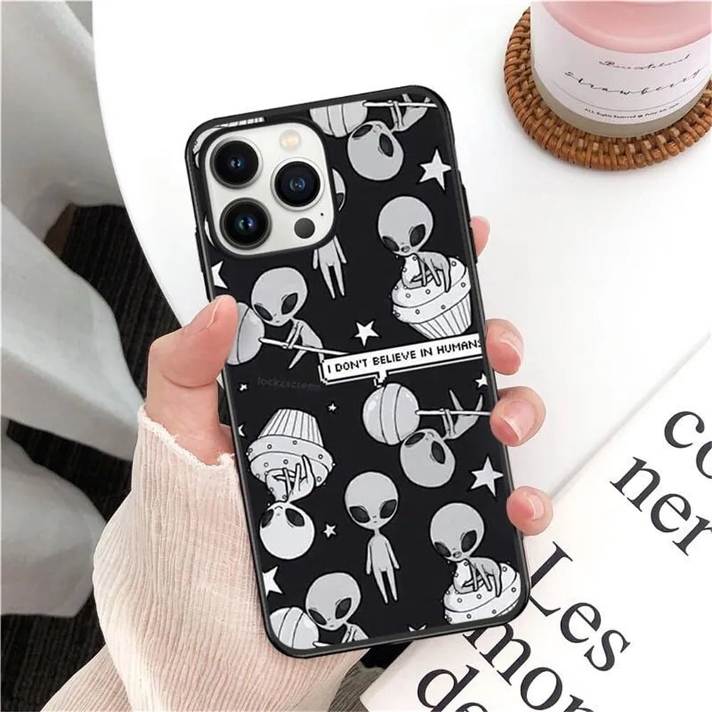 Applicable iPhone15 cartoon creative alien phone case - Walmart.com
