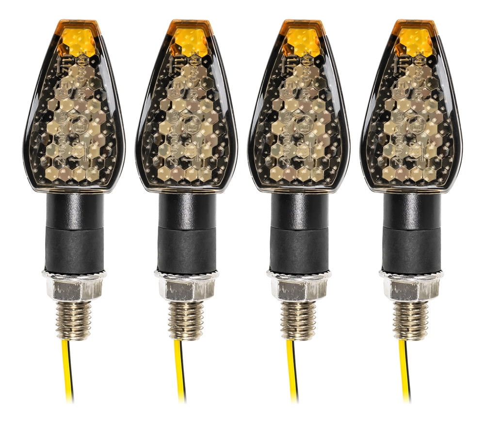 Applicable to 4 Amber Color Motorcycle Signal Indicator LED Lights ...