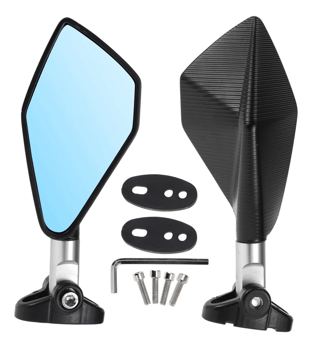 Applicable to Motorcycle Rearview Mirrors M6, Black Aluminum Pl ...