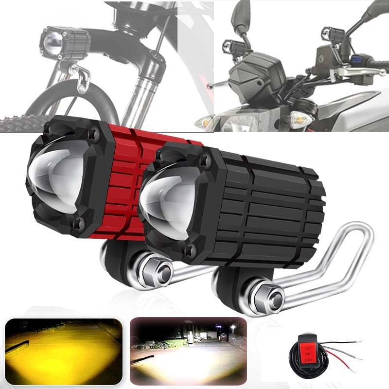 Applicable to Pair of Fog Lights Magnifying Glass Dual Color Light for ...