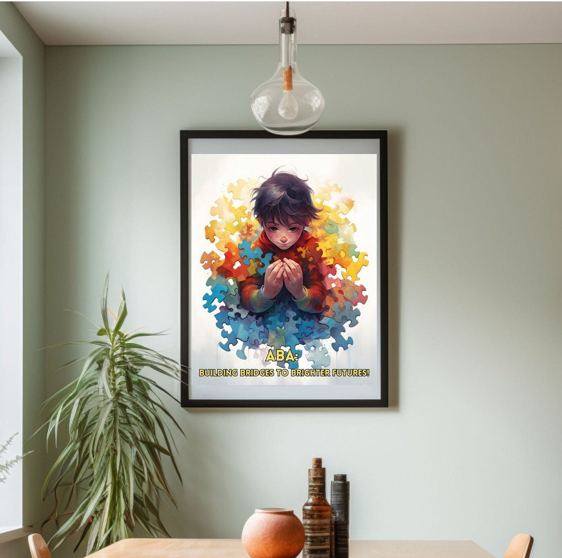 Applied Behavior Analysis Wall Art Autism ABA Art Puzzle Pieces ...