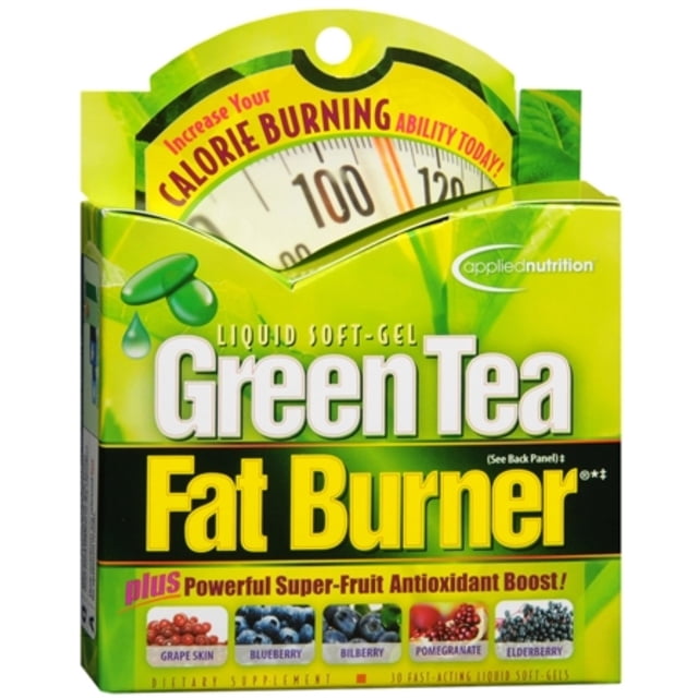Applied Nutrition Green Tea Fat Burner Liquid Soft-Gels 30 Soft Gels ...