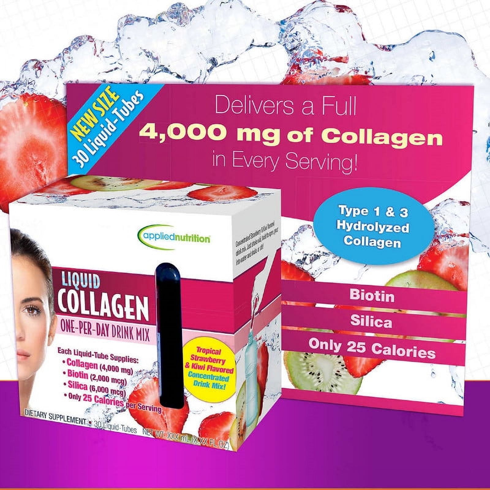 Applied Nutrition Liquid Collagen Drink Mix 4000 mg, Hydrolyzed ...