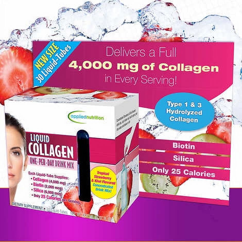 Applied Nutrition Liquid Collagen Drink Mix, Strawberry Kiwi Flavored ...