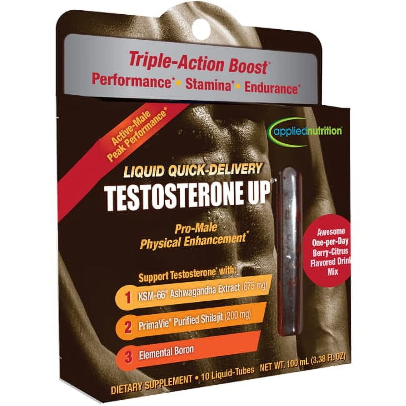 Liquid Quick-Delivery Testosterone Up, Berry Citrus, 10 Liquid Tubes, 3 ...