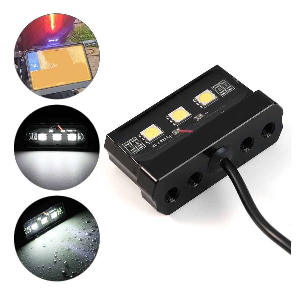 Applies to 12V LED Motorcycle Rear License Plate Light, Color N ...