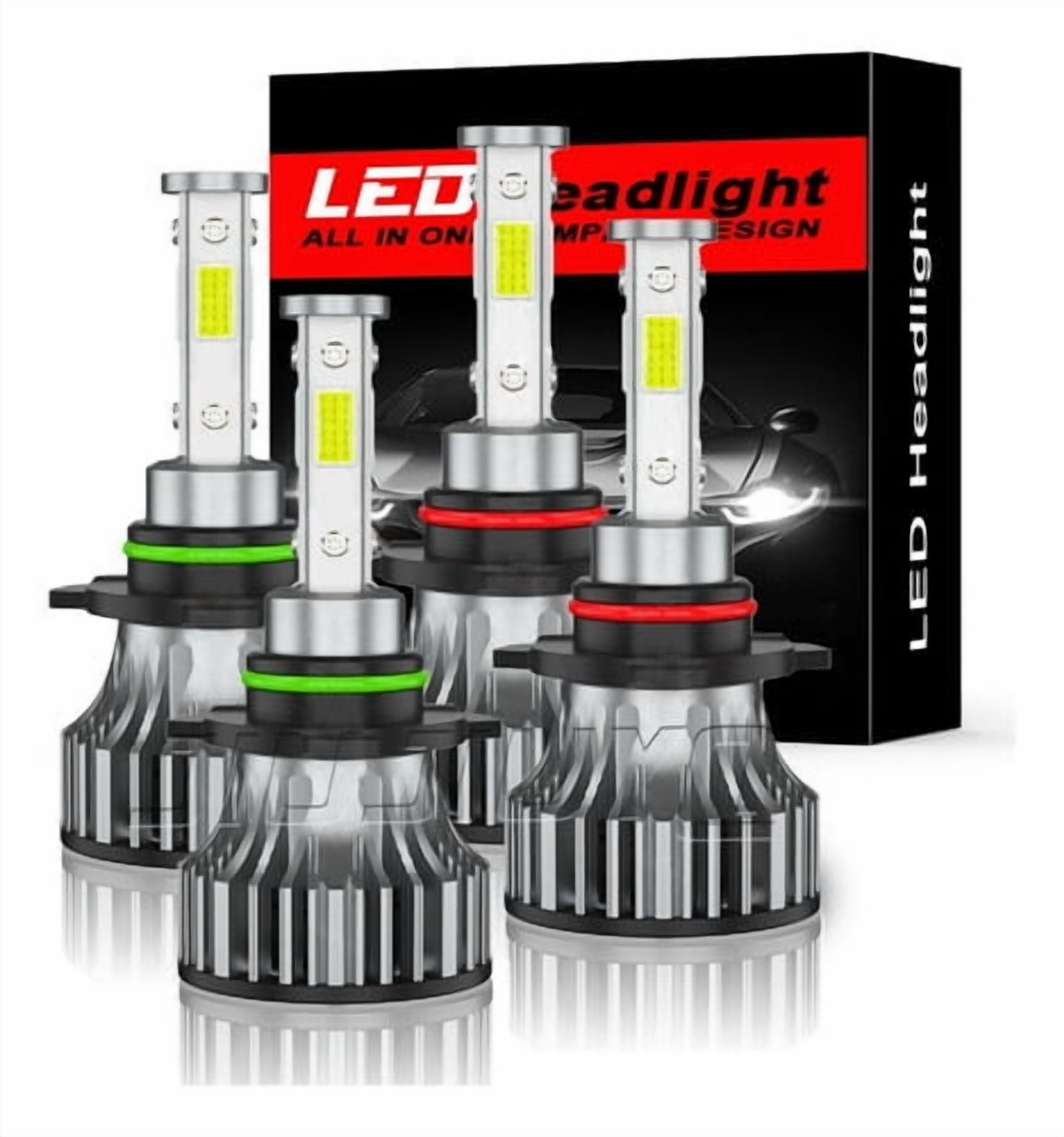 Applies to 4-Sided LED Headlight Kit with High and Low Beams for Toyota ...