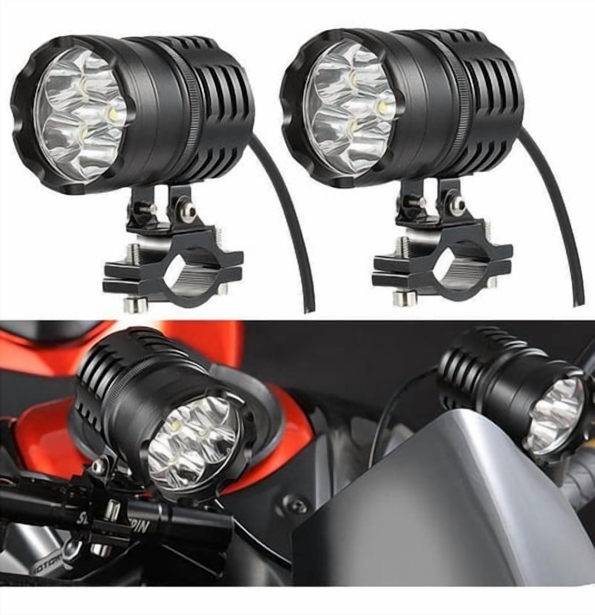 Applies to A Pair 6 Round LED Auxiliary Strobe Car Motorcycle 60w 6500k ...