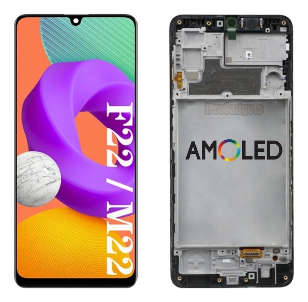 Amoled Display With Frame for Samsung M22 M225f F22 E225f - Walmart.com