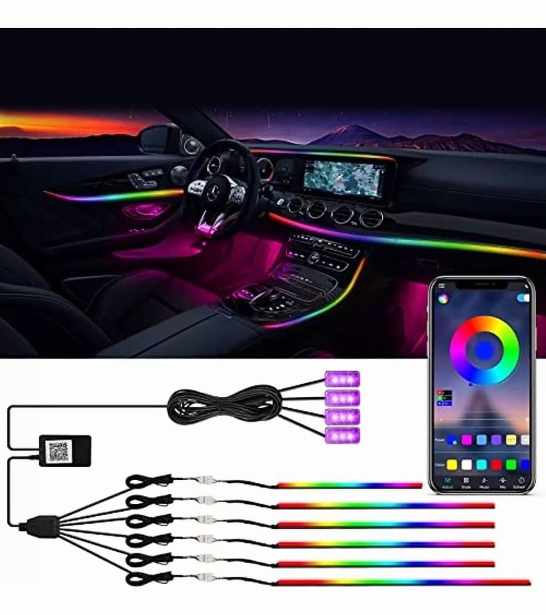 Applies to Car Interior Lights Rainbow LED Strip 18 in 1 RGB - Walmart.com