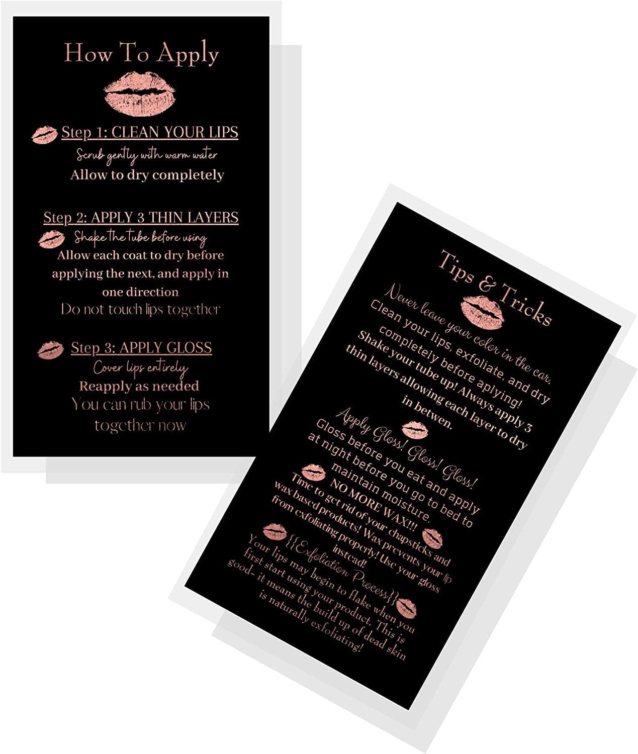 How To Apply LipSense/Tips and Tricks Cards 50 Pack Double Sided 2x3.5 ...
