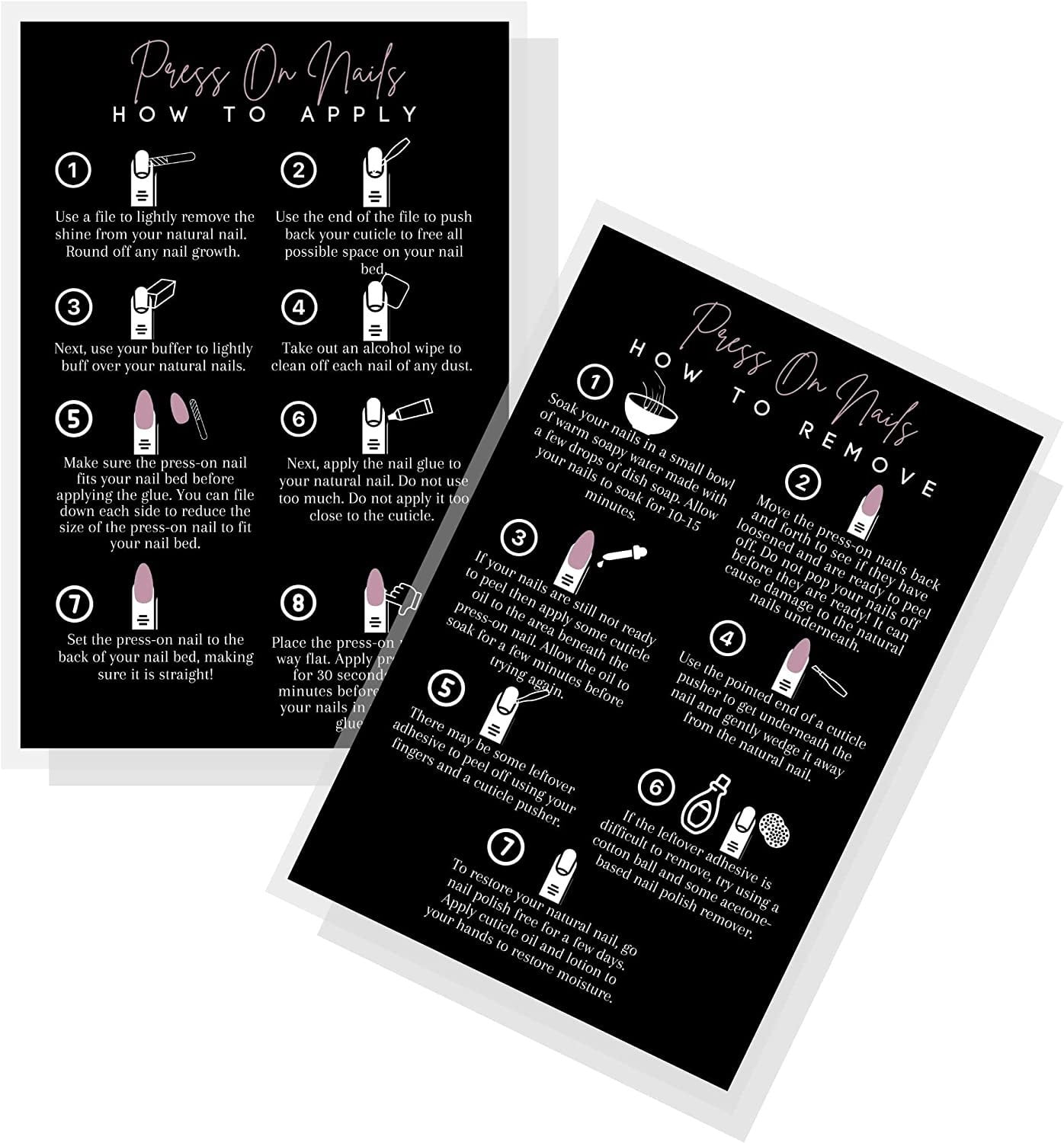 How to Apply Press On Nails Postcard Physical Printed 4x6" inch ...