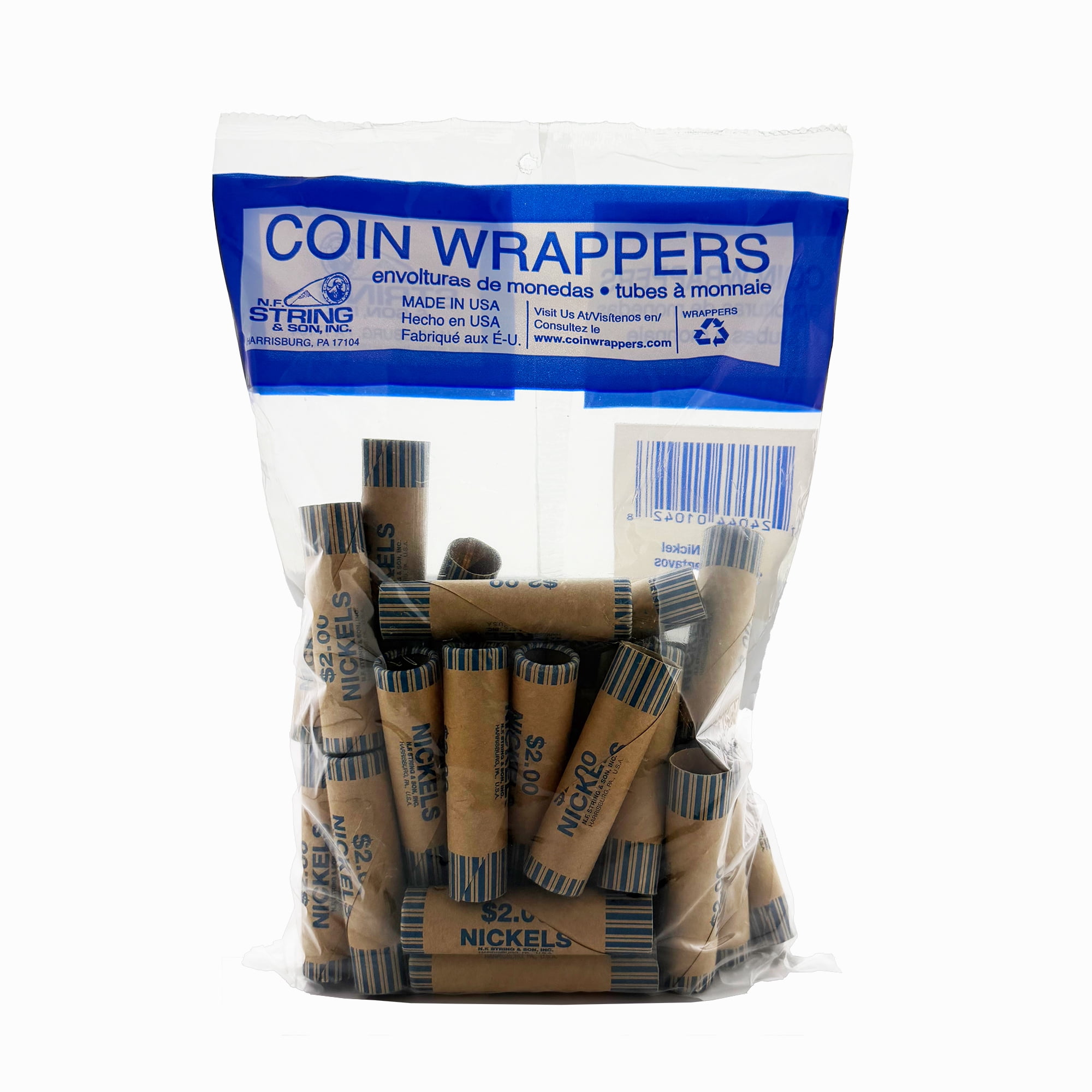 BAZIC Nickel Coin Paper Wraps Rolls Tube, Made in USA (36/Pack), 1-Pack ...