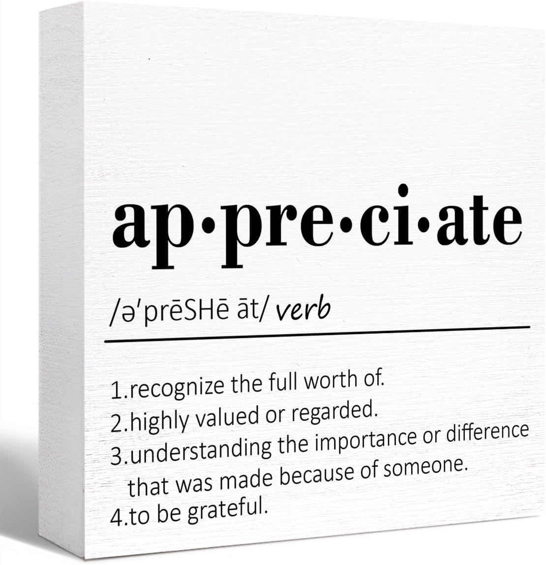 Appreciate Gifts for Women Men,Appreciate Definition Wooden Block Sign ...