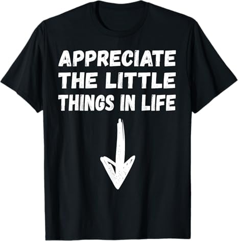 Appreciate The Little Things In Life Funny Joke Adult Humor T-Shirt ...
