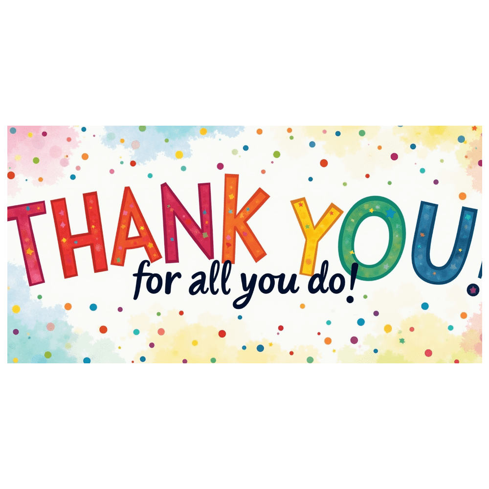 Appreciation Banner Thank You Colorful Design Gratitude Decoration ...