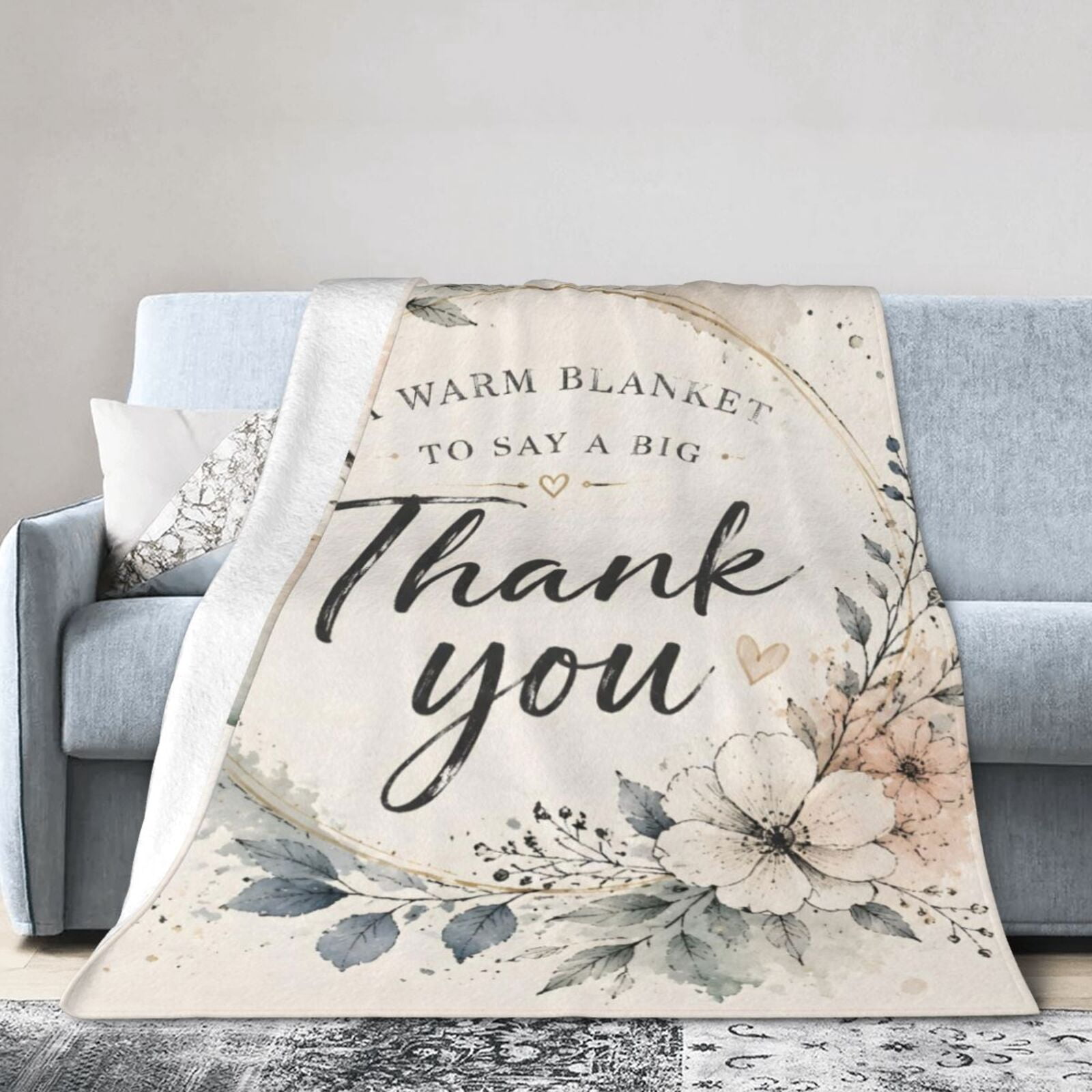 Appreciation Blanket Gift Throw Blanket Floral Warm Hug Meaningful Gift ...