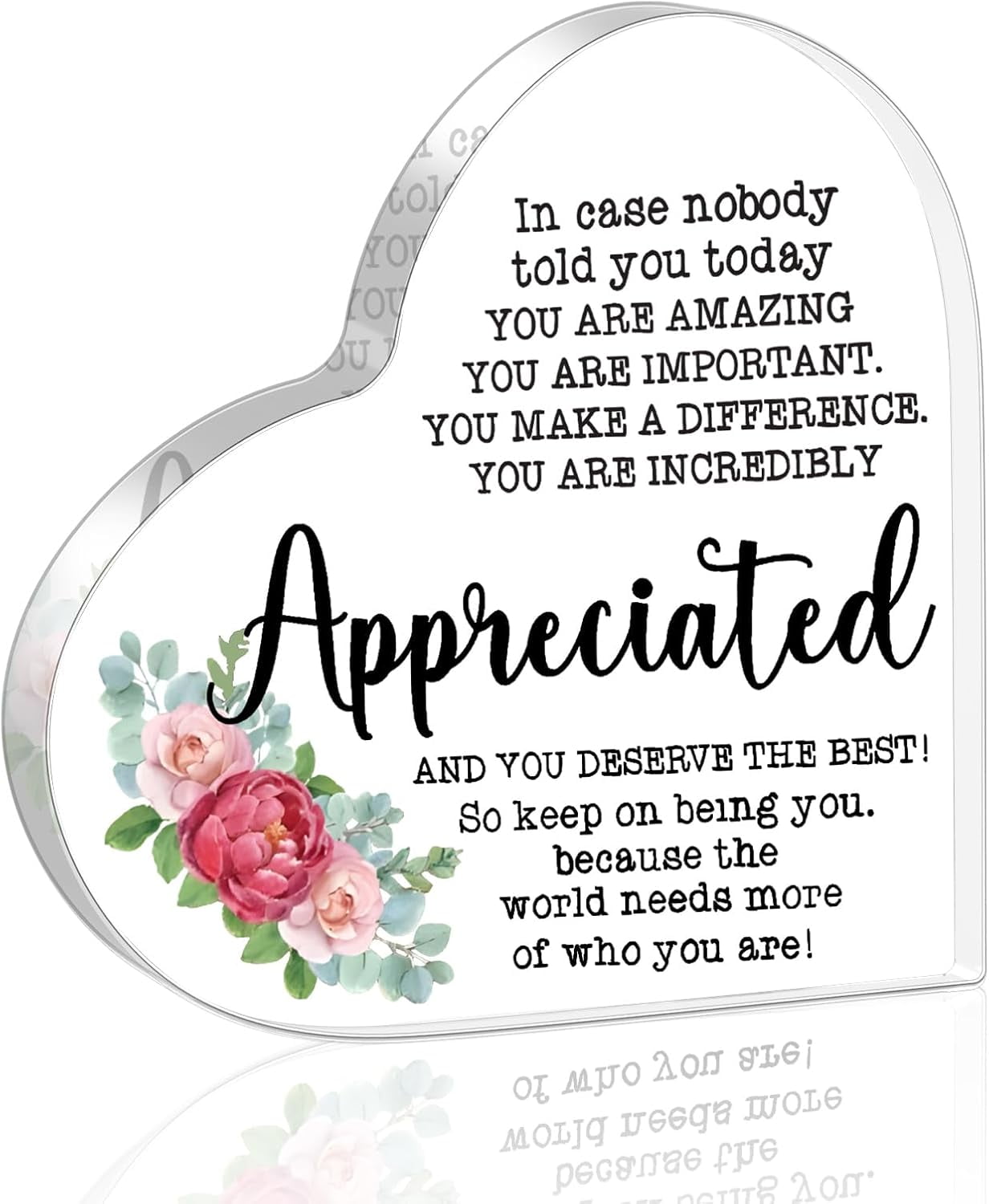 Appreciation Decor for coworkers Inspirational Heart Shaped Acrylic ...