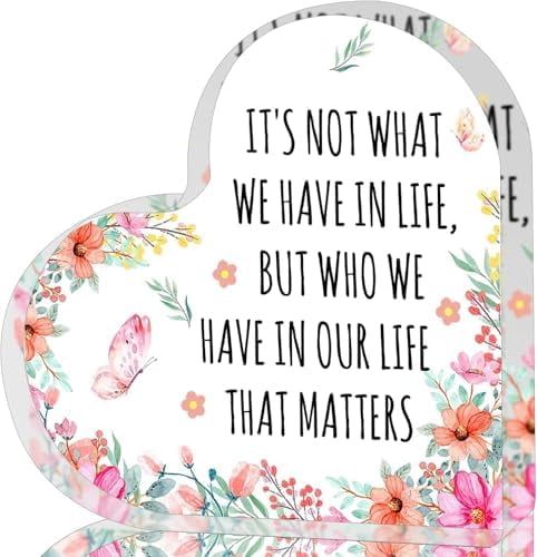 Appreciation Gift for Women 4 x 4 inches, Acrylic Heart Sign with ...