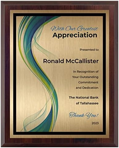 Appreciation Plaque Personalized - Employee Recognition Award ...