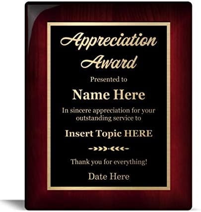 Appreciation Plaques Personalized 8x10 - Personalized Appreciation ...