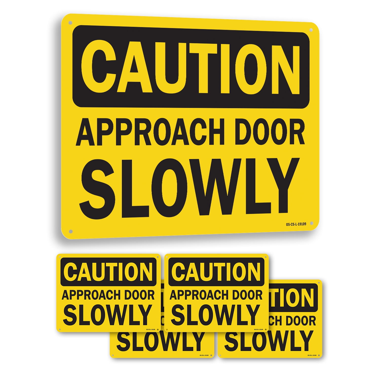 Approach Door Slowly OSHA Caution Rigid Plastic Sign 18 Inch x 12 Inch ...