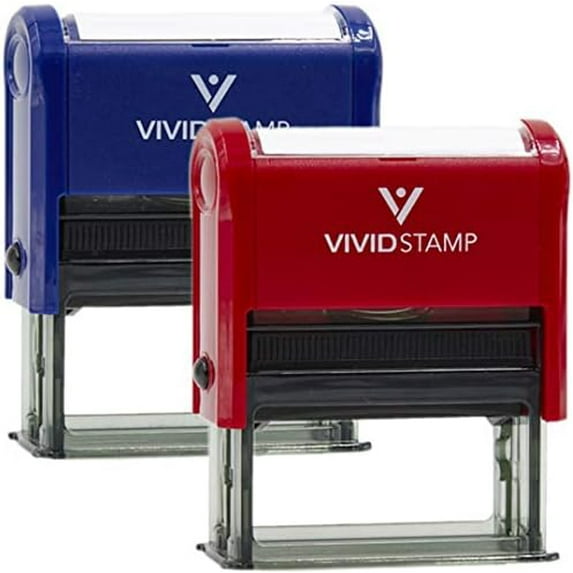 Approved/Denied by Date Self Inking Rubber Stamp - 2 Pack (Blue Ink/Red ...