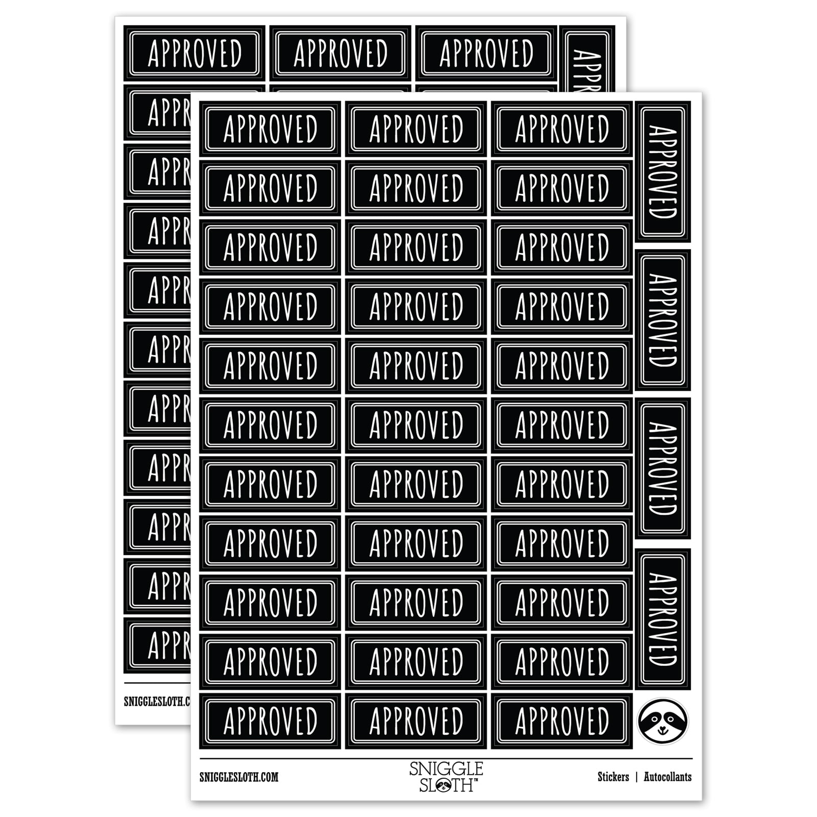 Approved Double Line Border Sticker Set - Black - Gloss Finish - 1.5 ...