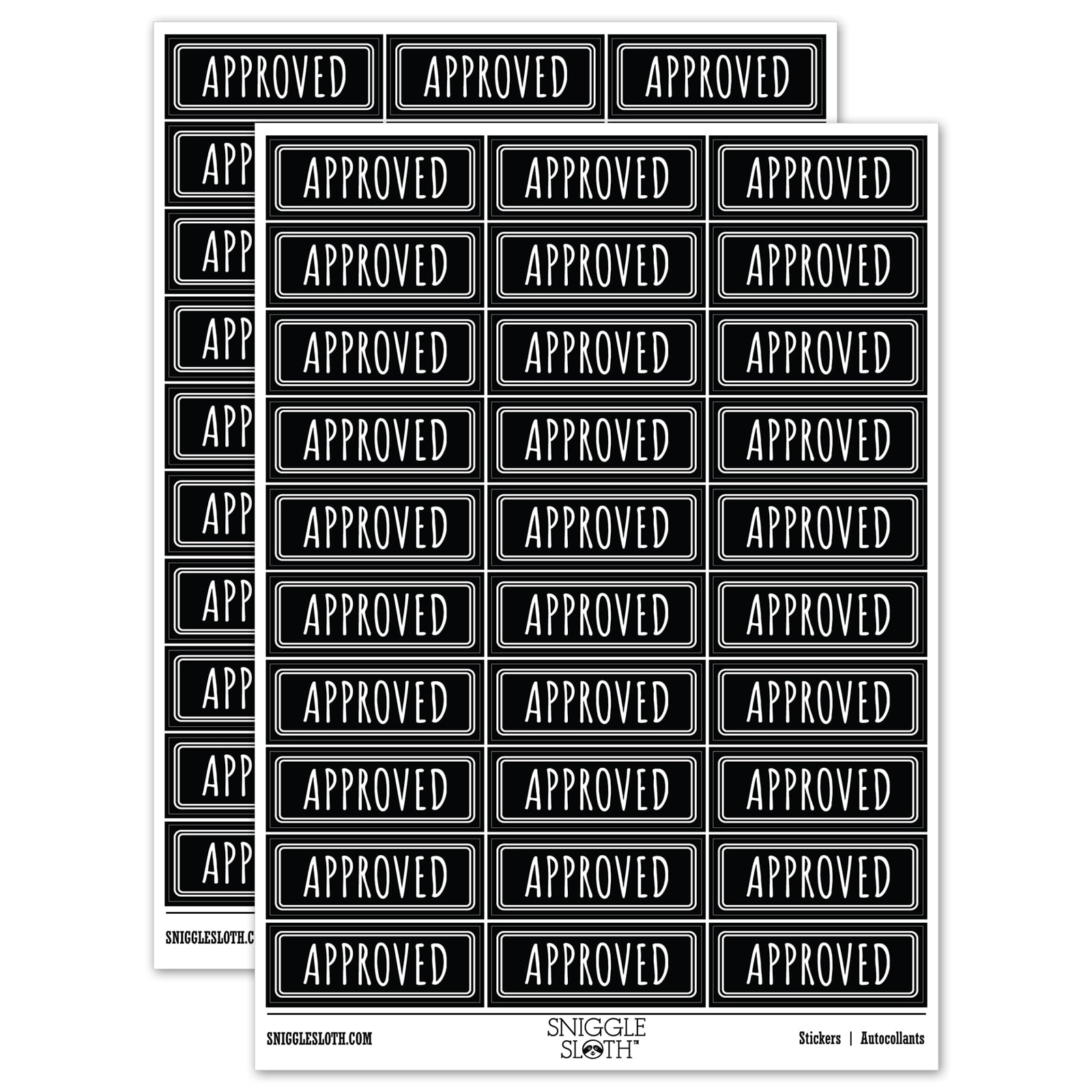 Approved Double Line Border Sticker Set - Black - Gloss Finish - 1.75 ...