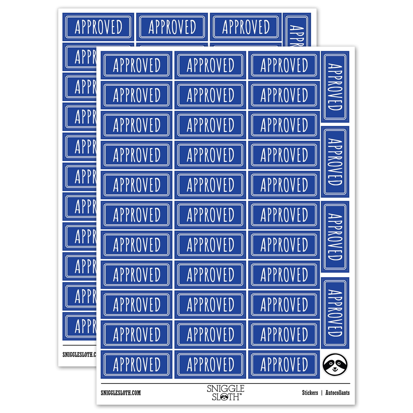 Approved Double Line Border Sticker Set - Dark Blue - Matte Finish - 1. ...