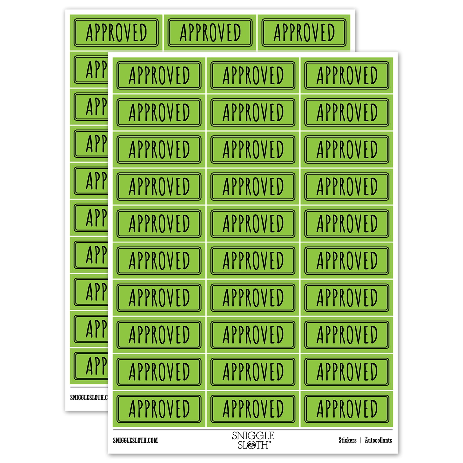 Approved Double Line Border Sticker Set - Light Green - Gloss Finish ...