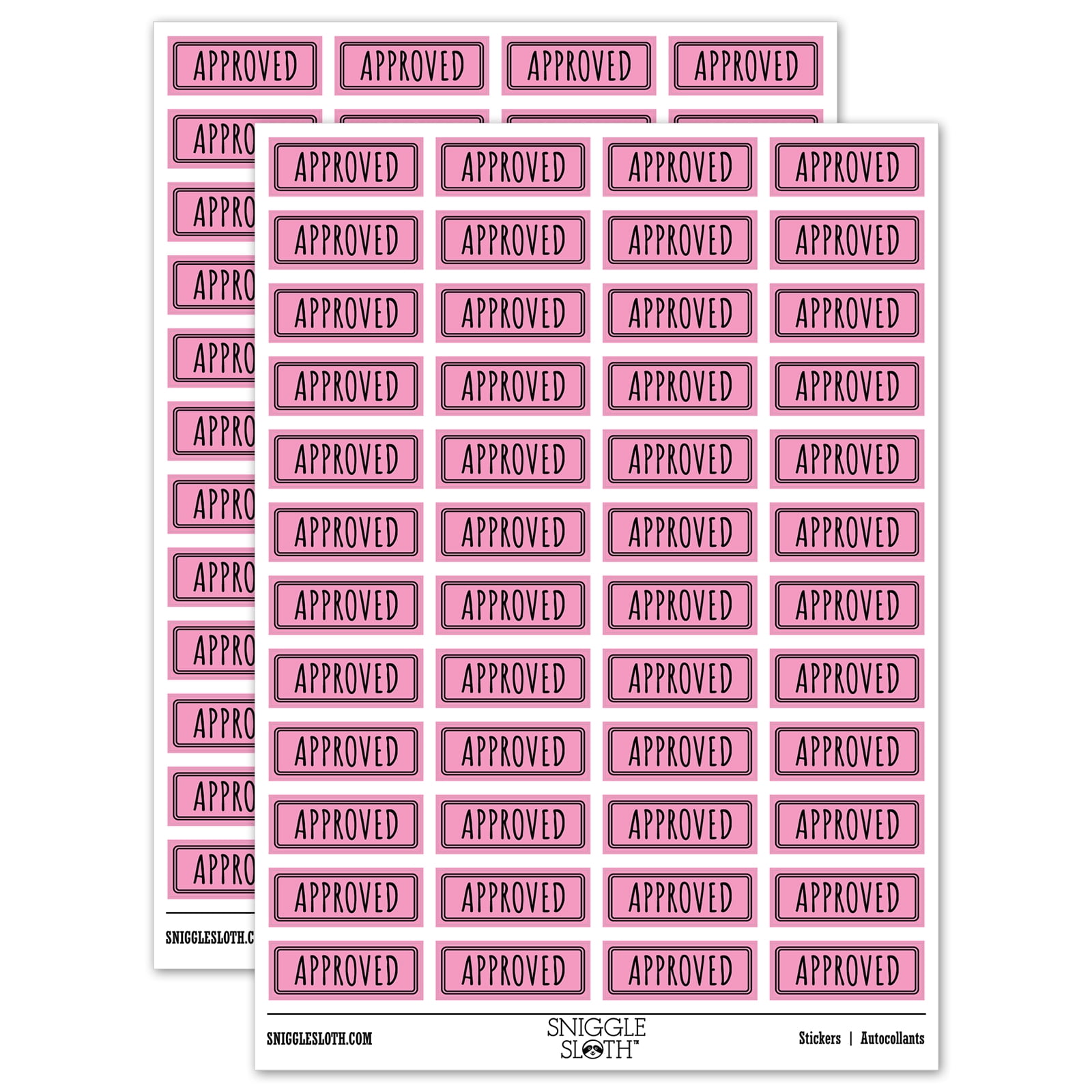 Approved Double Line Border Sticker Set - Light Pink - Gloss Finish - 1 ...