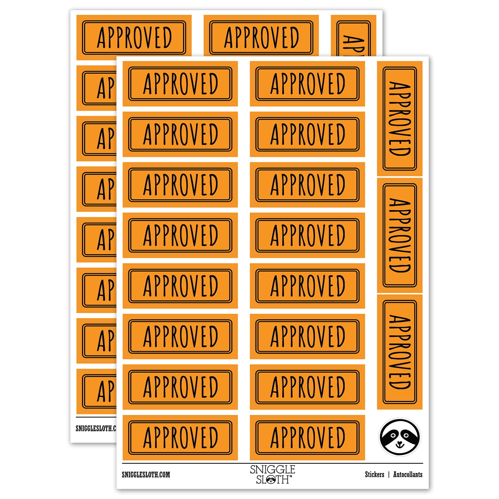 Approved Double Line Border Sticker Set - Orange - Matte Finish - 2.00 ...