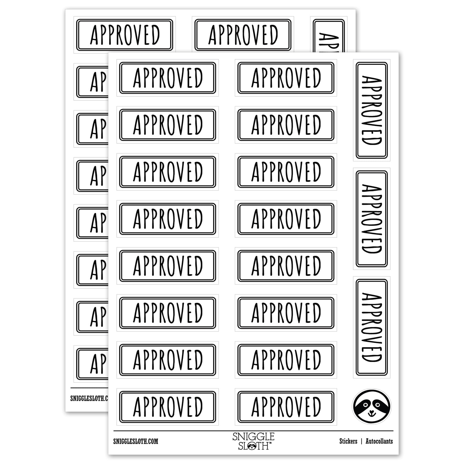 Approved Double Line Border Sticker Set - White - Gloss Finish - 2.00 ...