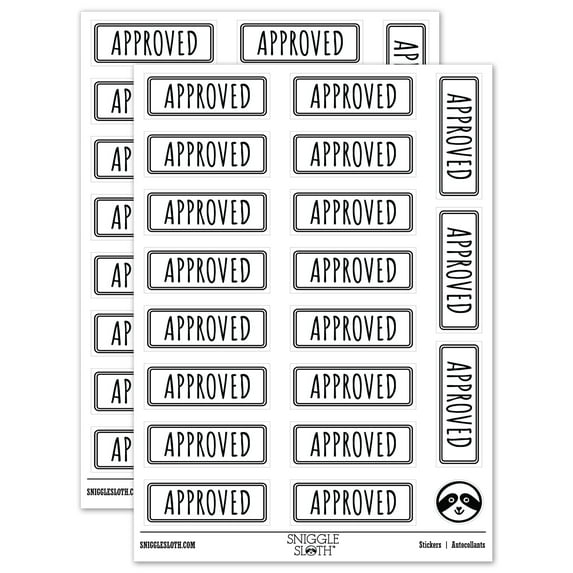 Approved Double Line Border Sticker Set - White - Matte Finish - 2.00 ...