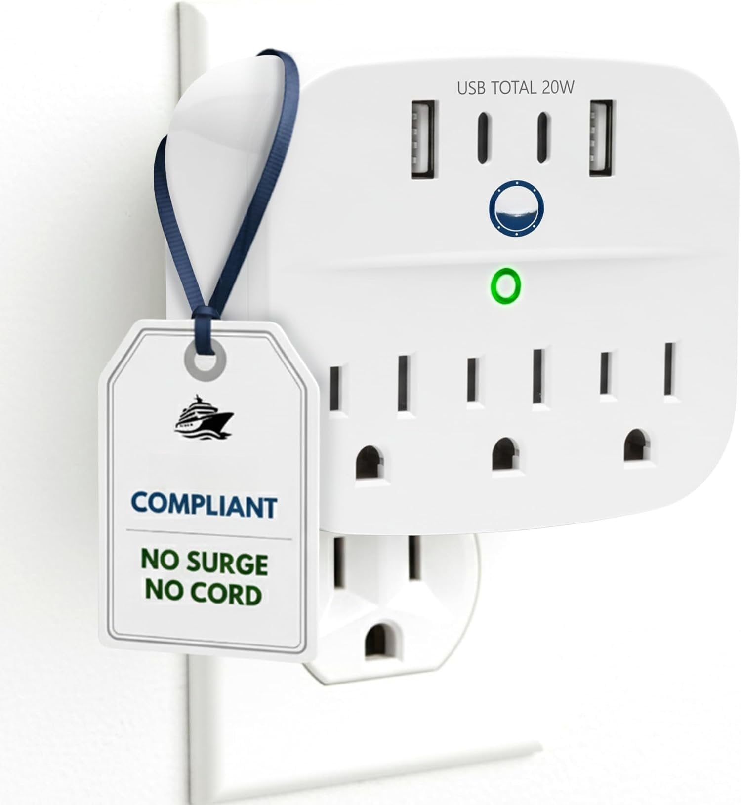 Approved N Surge Power Strip [2 USBC, 2 USB, 3 AC] - Essentials for ...