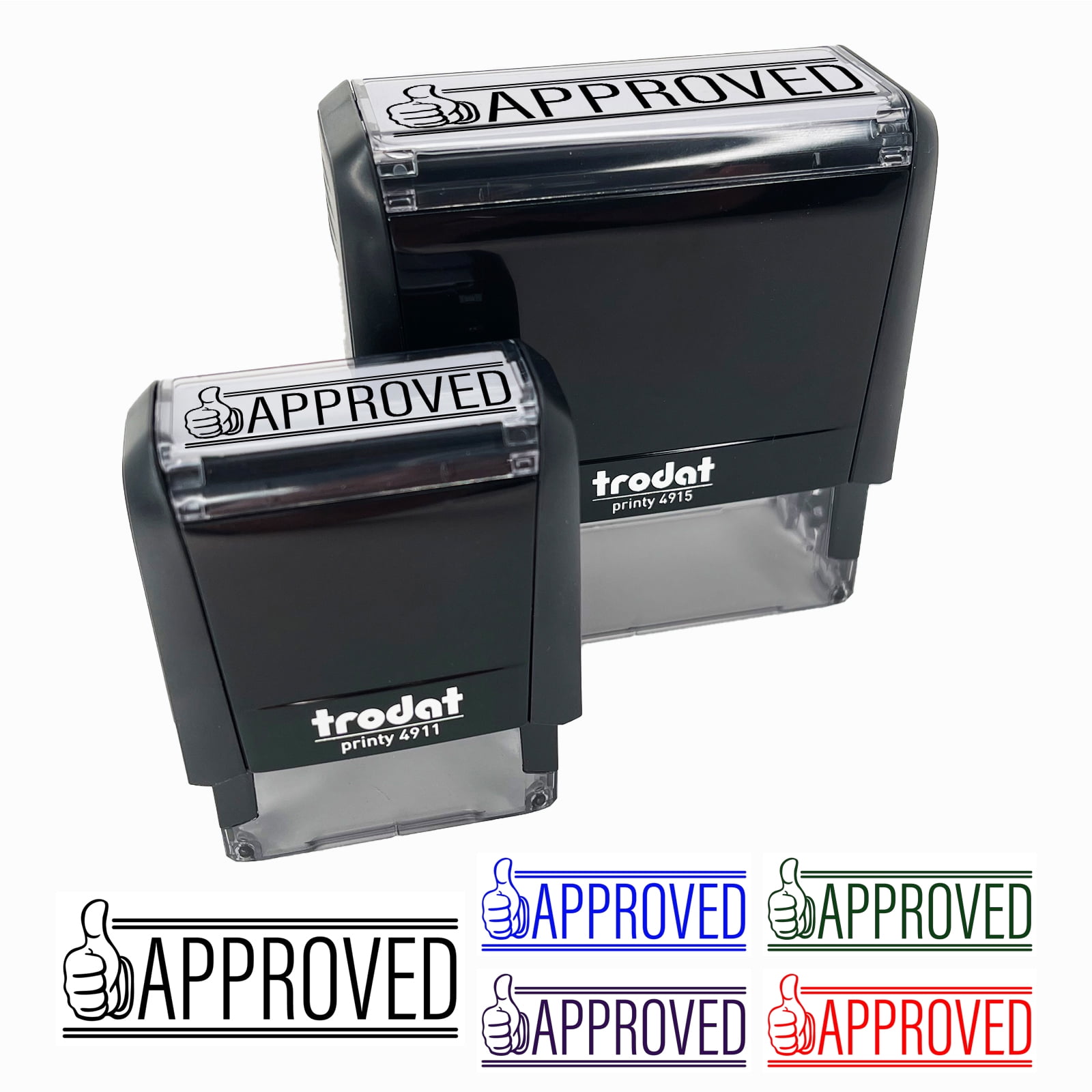 Approved Thumbs Up Self-Inking Rubber Stamp Ink Stamper for Business ...