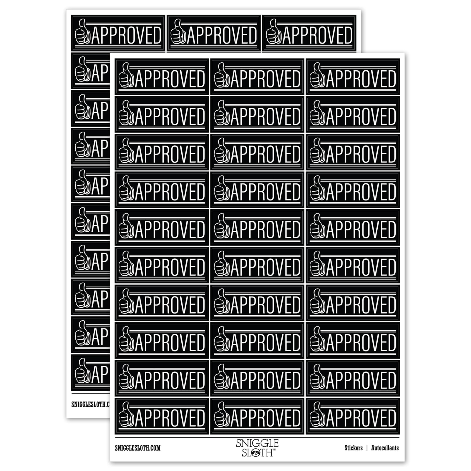 Approved Thumbs Up Sticker Set - Black - Gloss Finish - 1.75" Medium ...