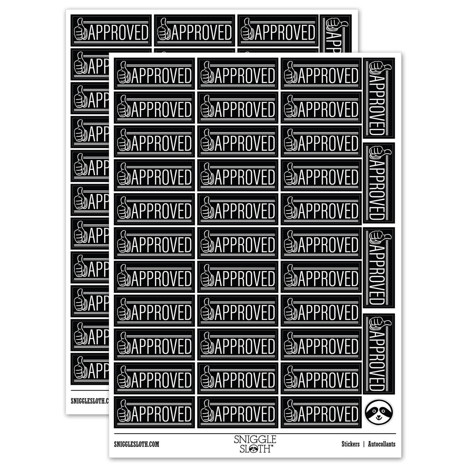 Approved Thumbs Up Sticker Set - Black - Matte Finish - 1.5" Small ...
