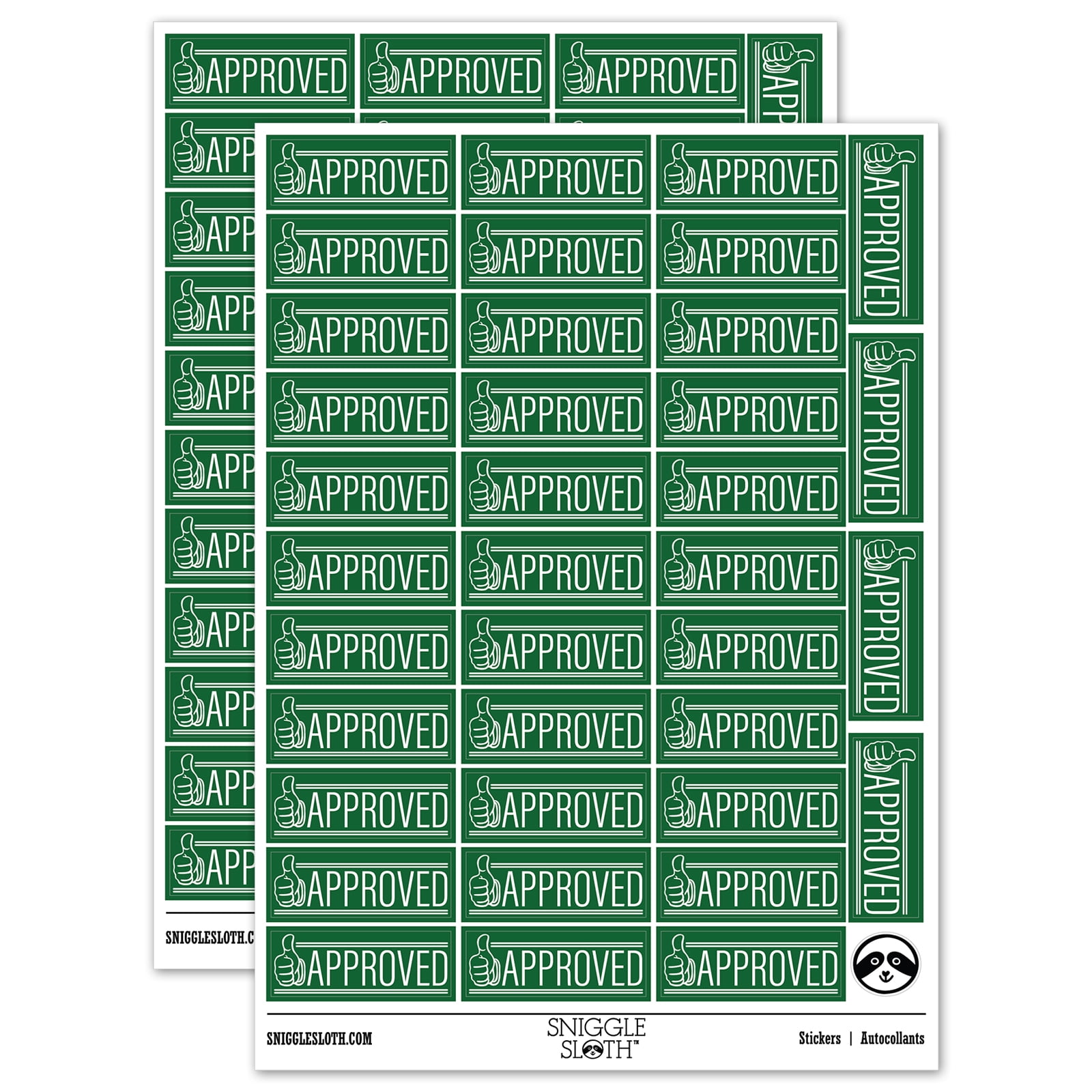 Approved Thumbs Up Sticker Set - Dark Green - Matte Finish - 1.5" Small ...