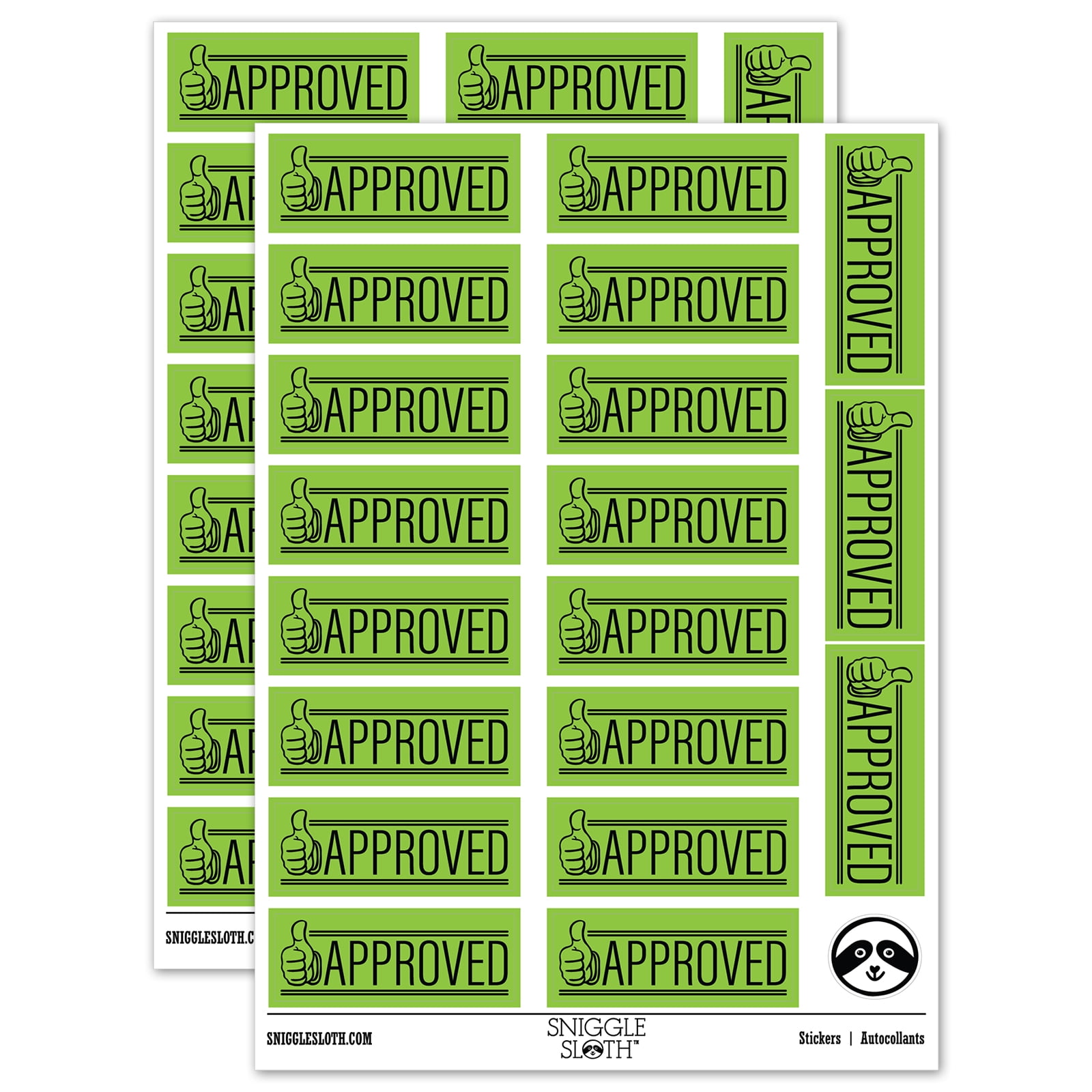 Approved Thumbs Up Sticker Set - Light Green - Gloss Finish - 2.00 ...